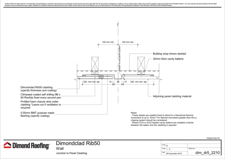 Dimondclad Rib50 Cladding | Dimond Roofing